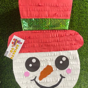Ready to Ship Snowman Pinata With Red Hat 20"tall Xmas Pinata Christmas ...