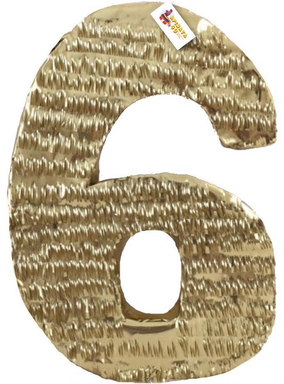 20'' Tall Gold Color Number Six Piñata Sixth Birthday - Etsy