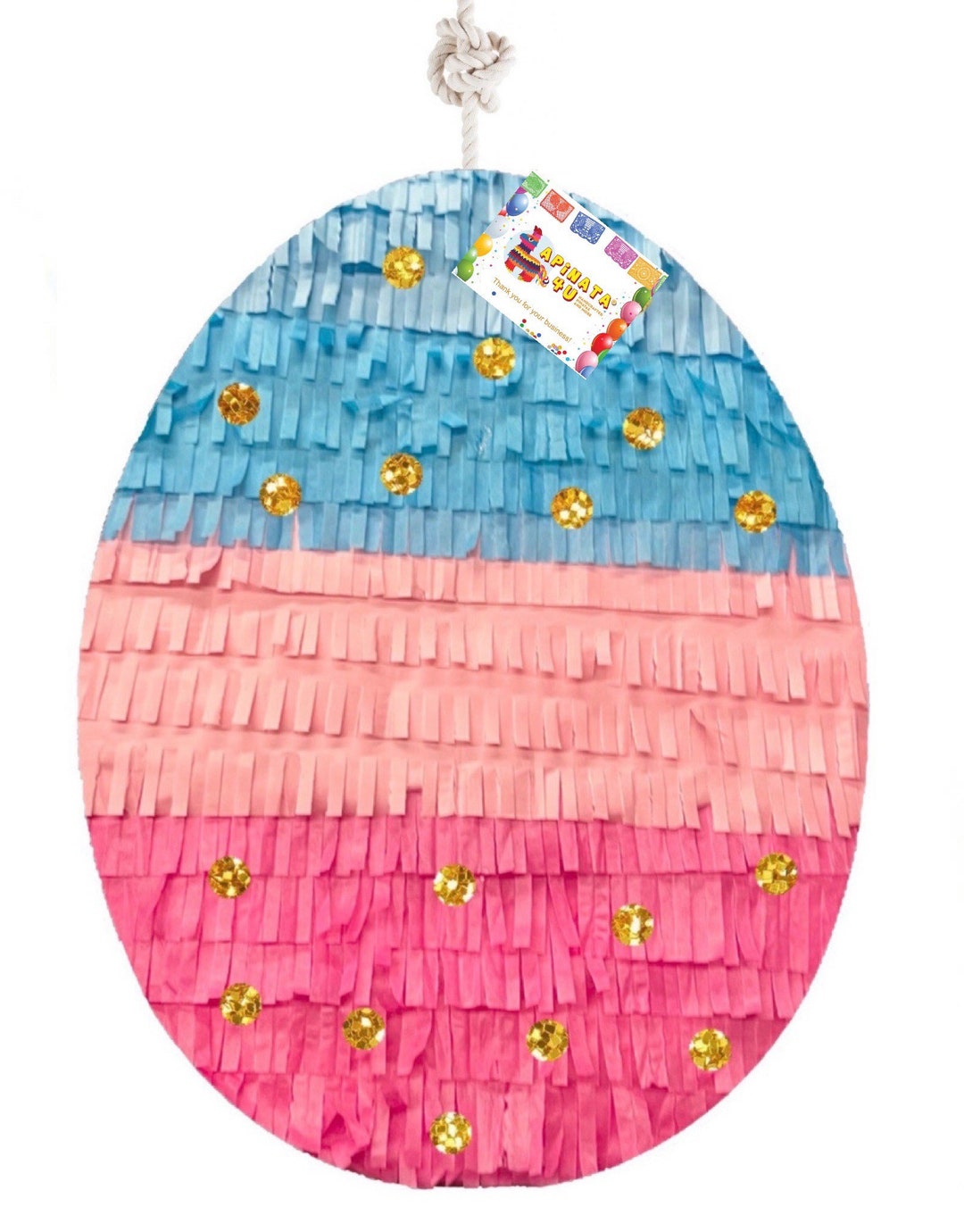 Sale! Ready to Ship! Easter Egg Pinata Pink & Blue Color With Gold ...