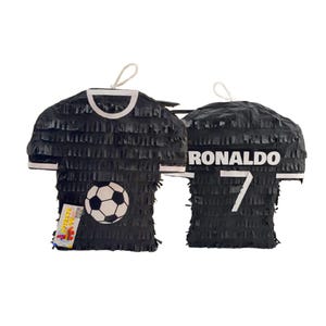 Ronaldo Soccer Jersey Pinata, Black & White Football Pinata for Kids ...