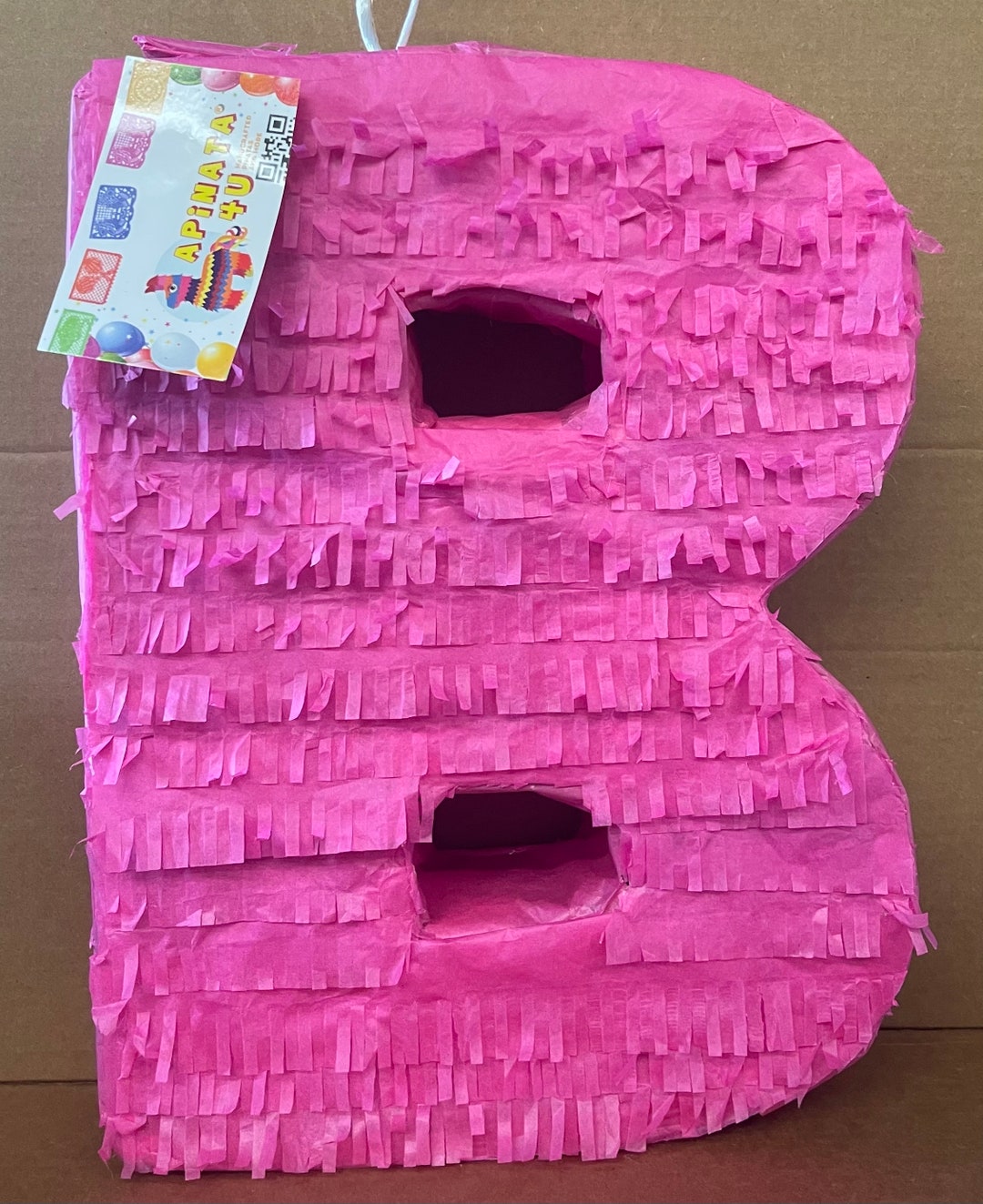 Letter B Traditional Whack Pinata in Hot Pink Color - Etsy