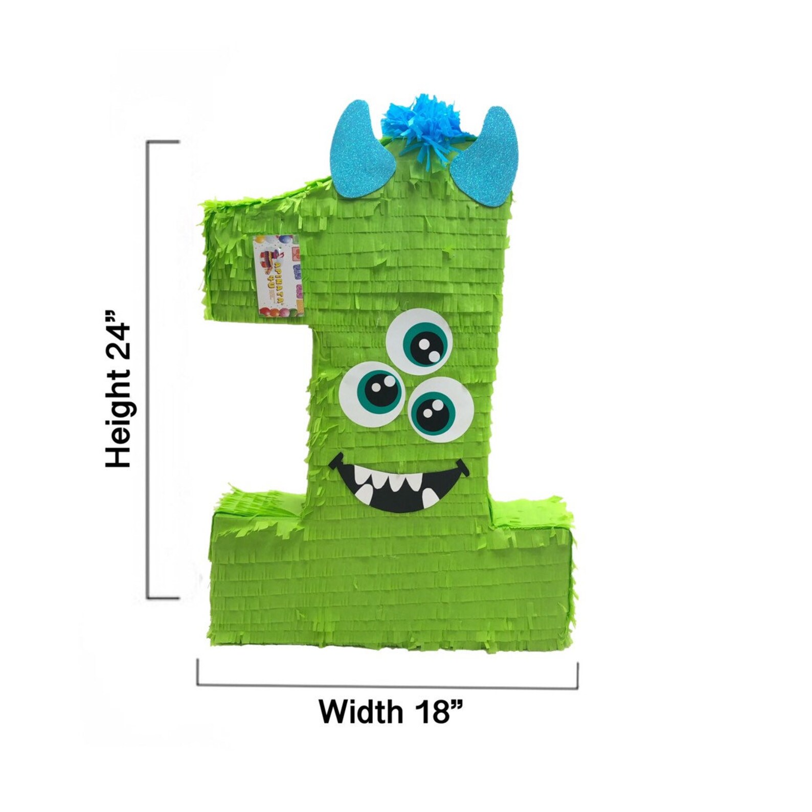 20'' Tall Number One Pinata Green Color Monster Pinata - Etsy