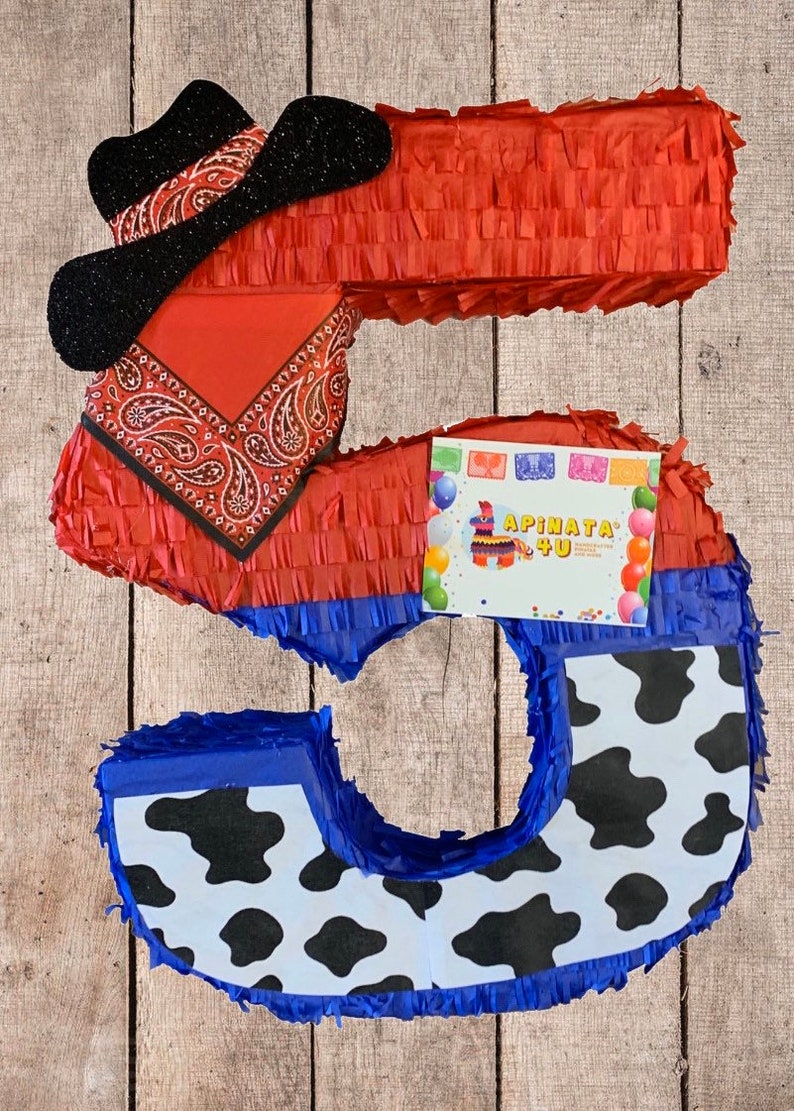 Cowboy Number Five Pinata Cowboy Themed Birthday Party Pinata | Etsy