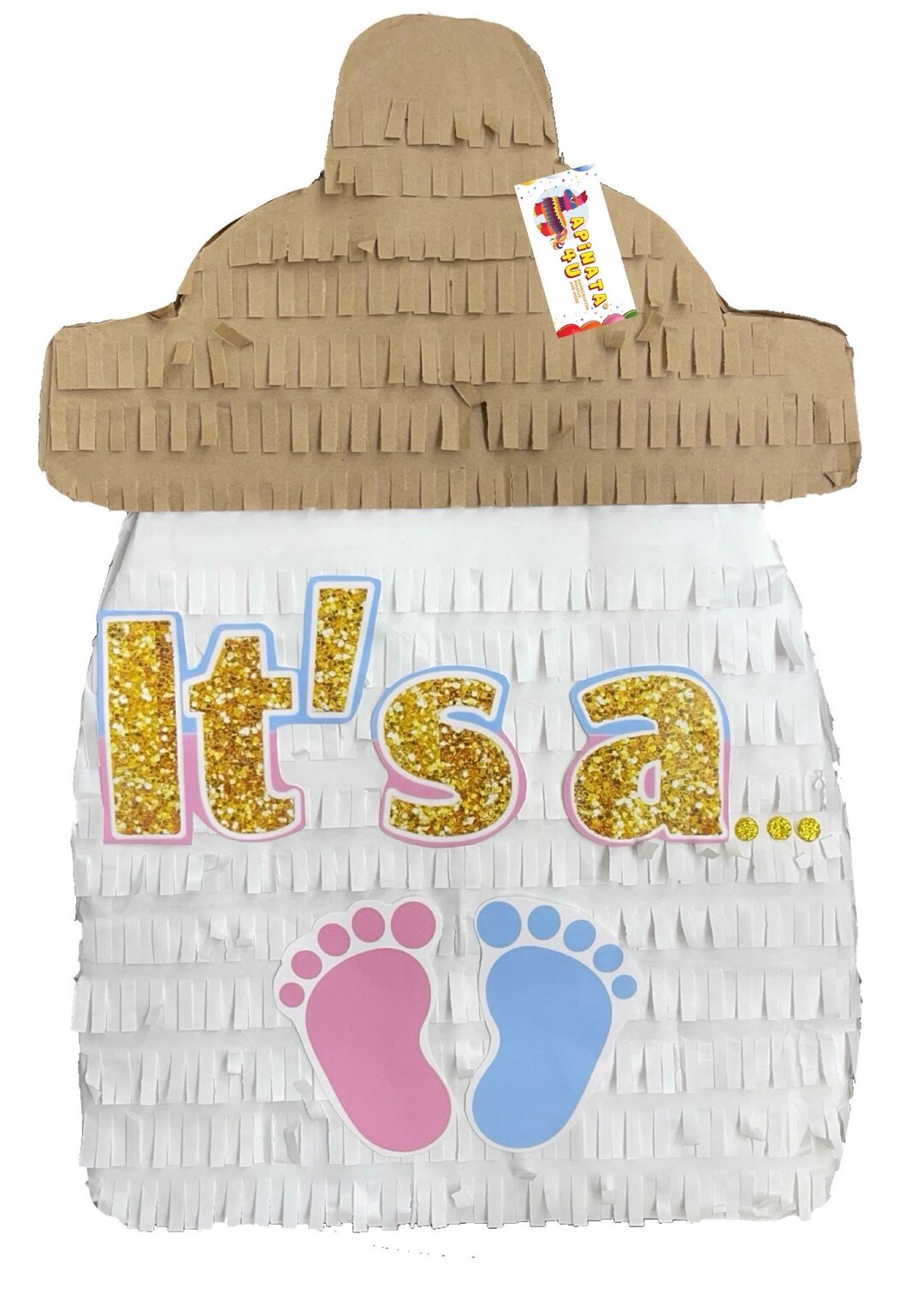 Baby Bottle Pinata, Gender Reveal Party Decor, Design With Pink and ...