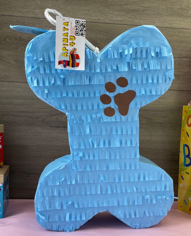 Blue Dog Bone Pinata 20" Tall Great for Puppy Themed Birthday Party ...