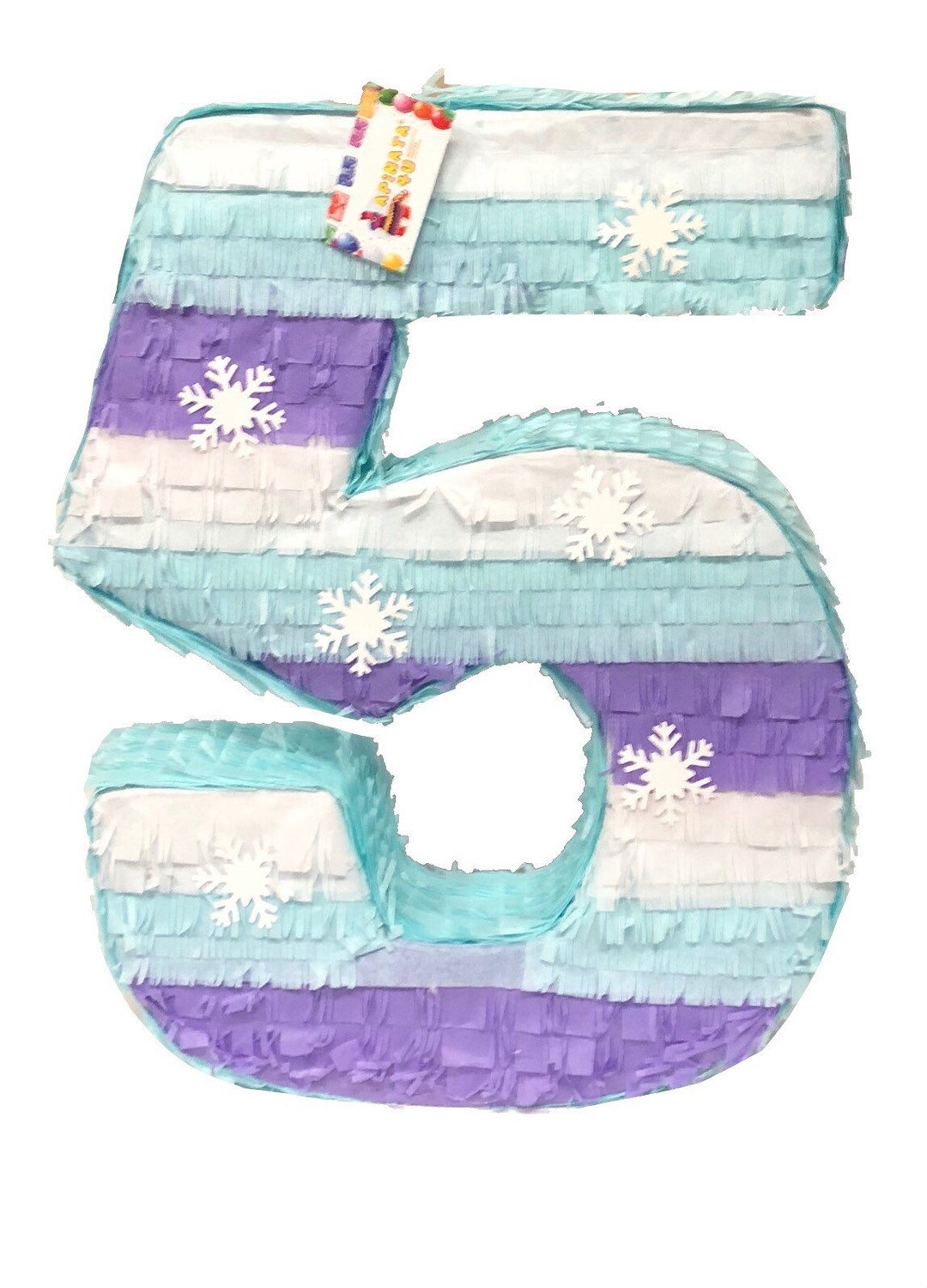 Winter Number Five Pinata With Snowflakes - Etsy