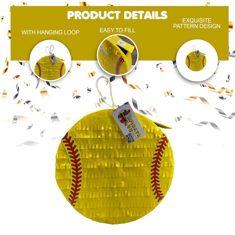 Handcrafted Softball Pinata, Sports Theme Party Decoration - Etsy