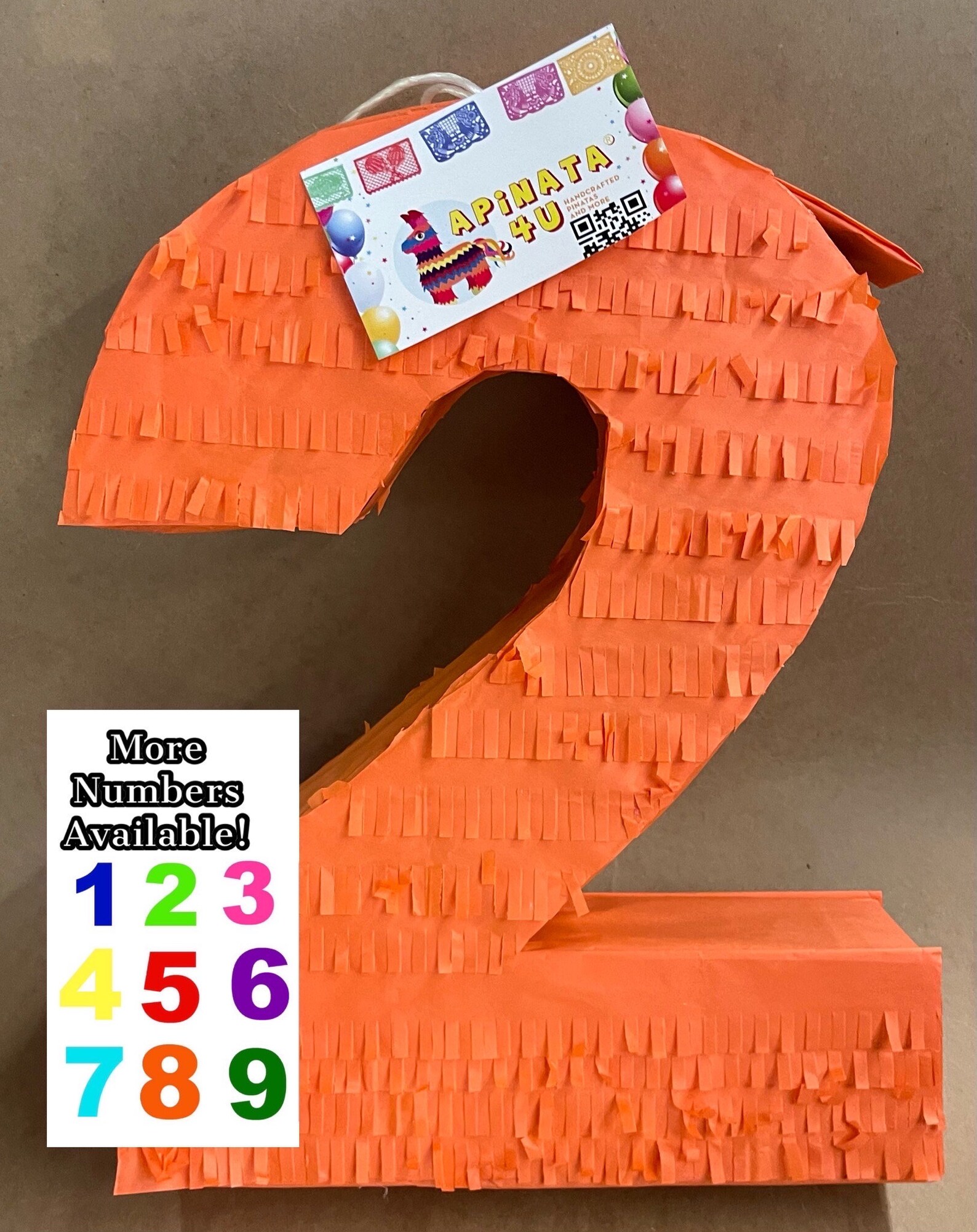 20'' Tall Number Two Piñata Great to DYI Create Your Own Themed Second ...