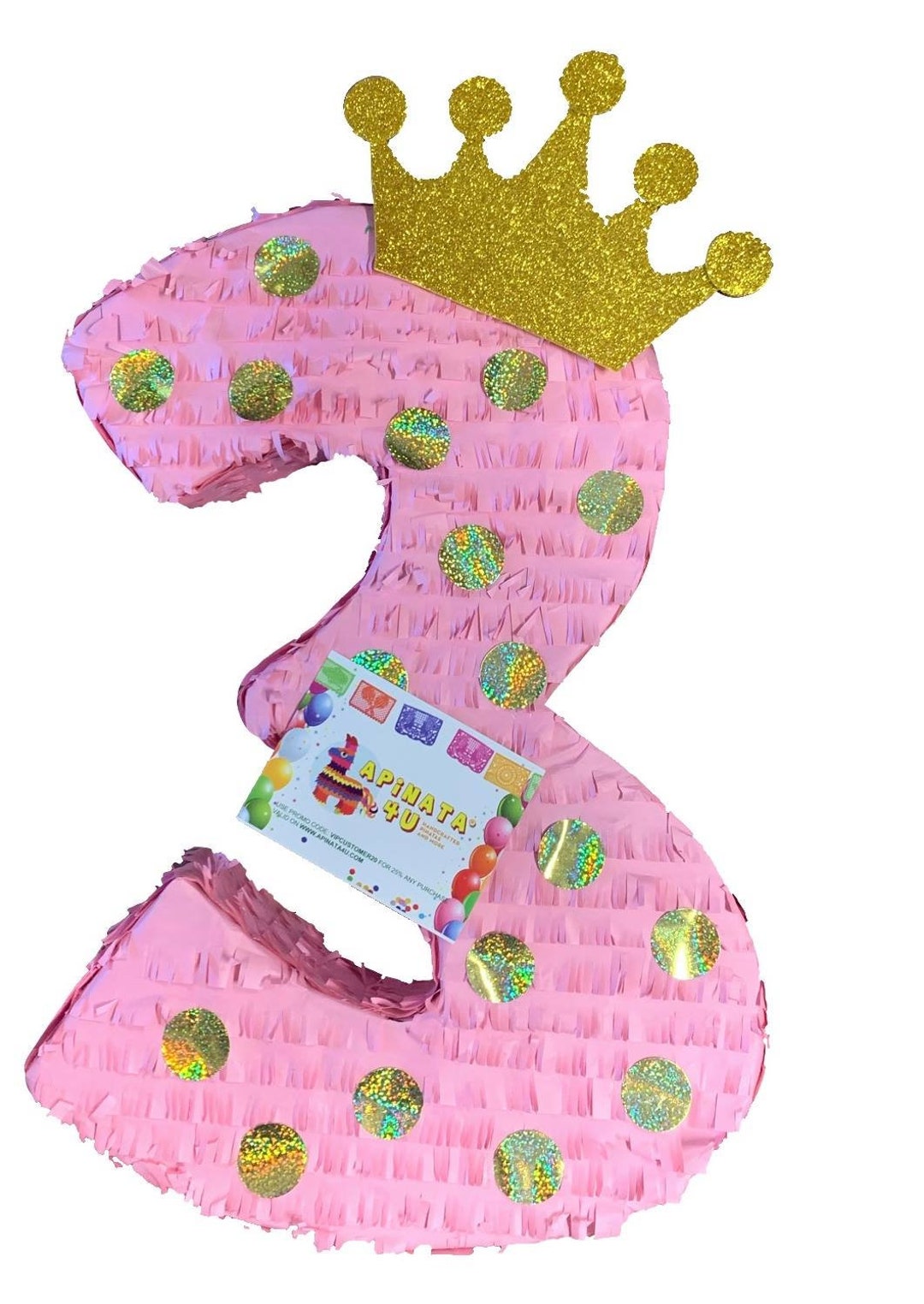 20 Tall Number Three Pinata Pink Color Queen Princess Themed Third ...