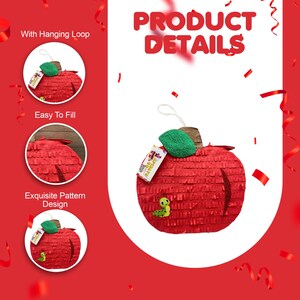 Red Apple Pinata With Snake, Fruit Themed Party Decor, Healthy Eating ...