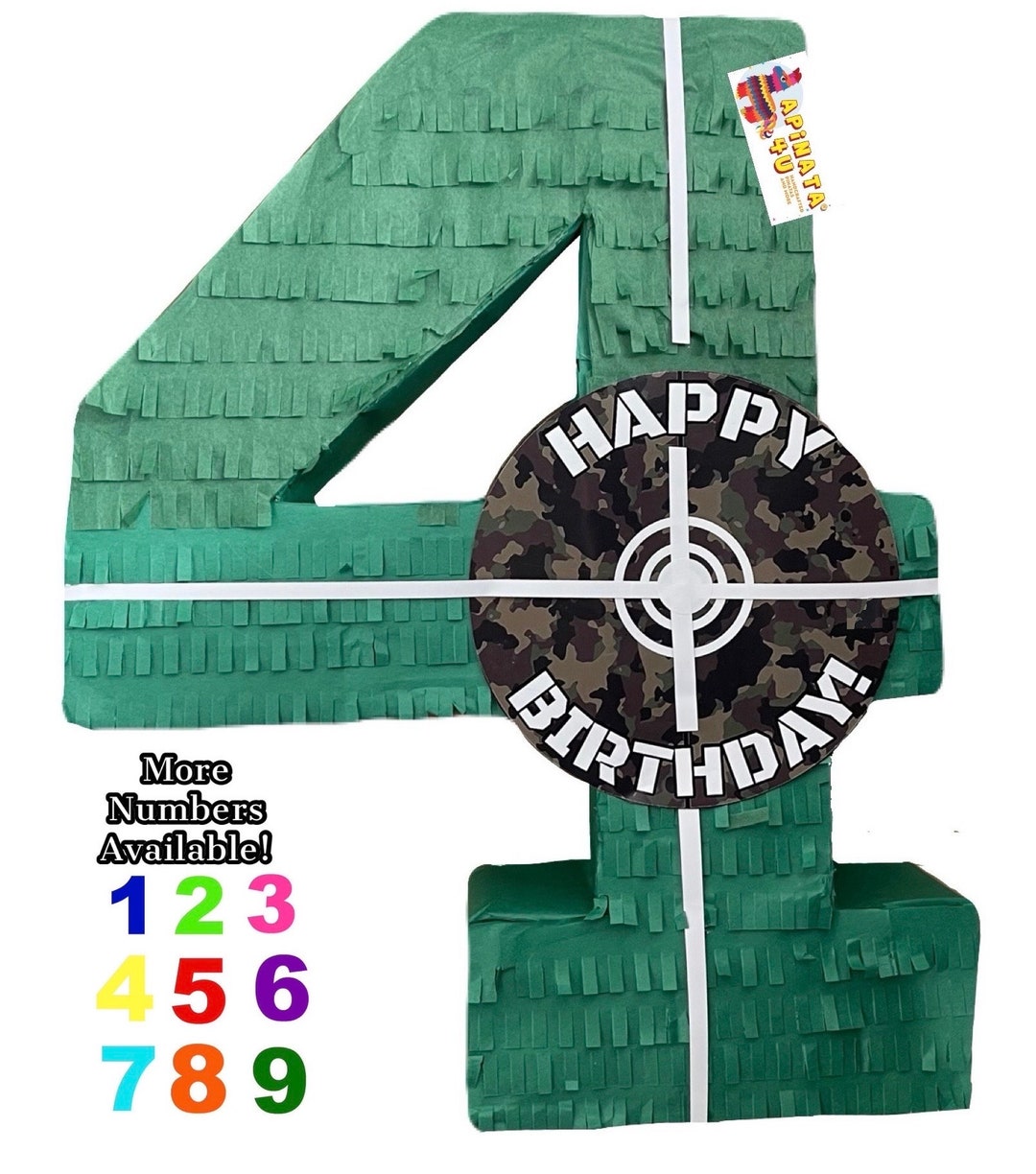 Camouflage Number 4 Pinata, Crosshair Gone Hunting, Green Military ...