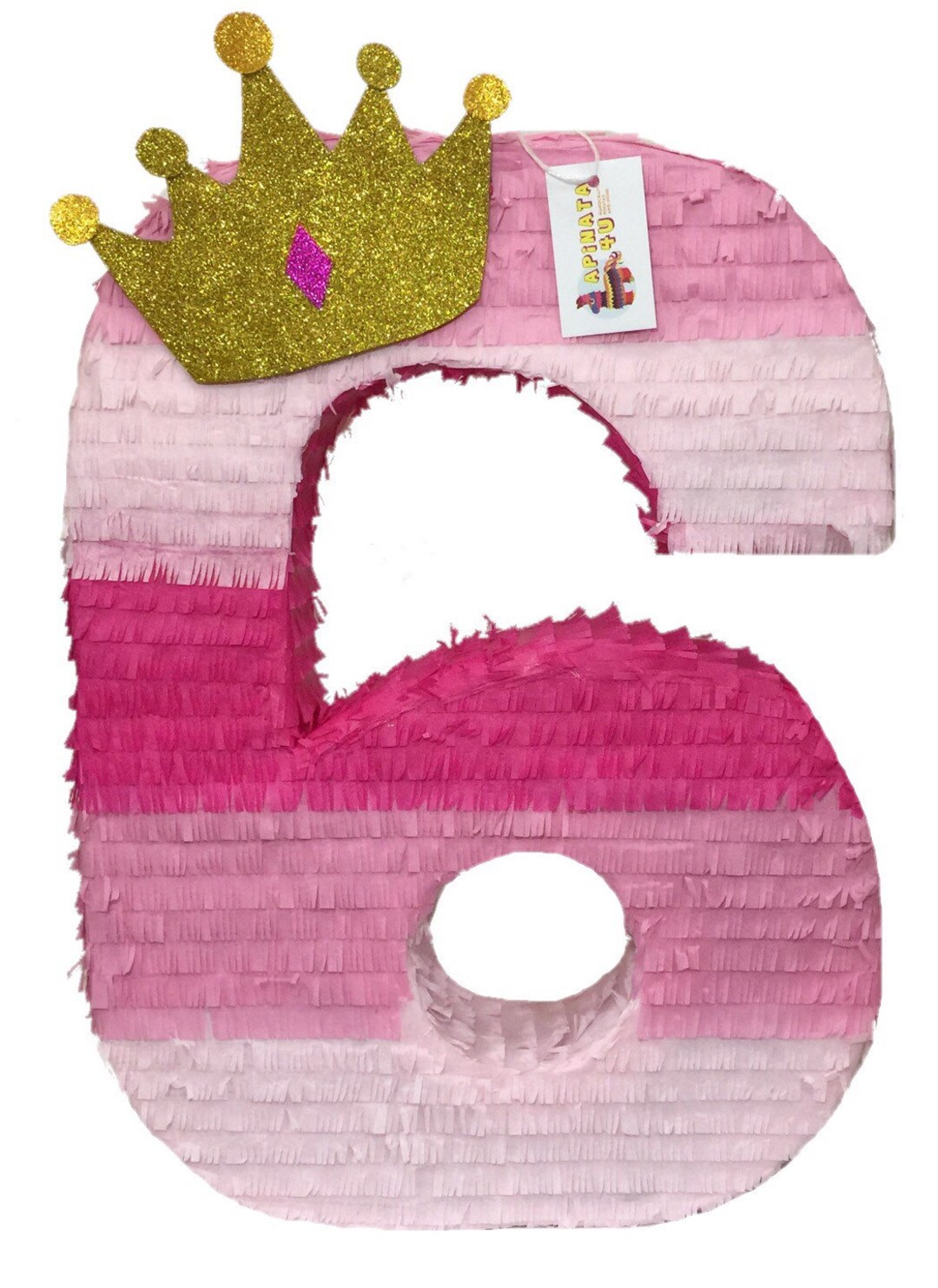 20'' Tall Pink Number Six Piñata Princess Theme Sixth Birthday - Etsy