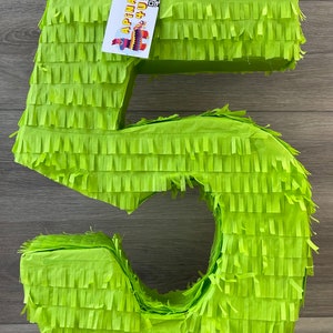 Green Number 5 Pinata, 20 Inches Birthday Party Decoration for 5th ...