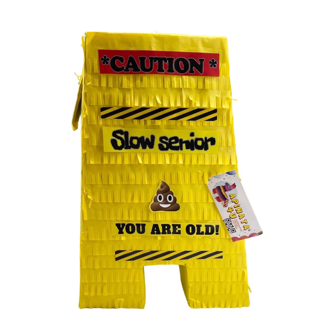 Caution Pinata for Kids, Fun Hazard Warning Party Decor, Yellow Caution ...