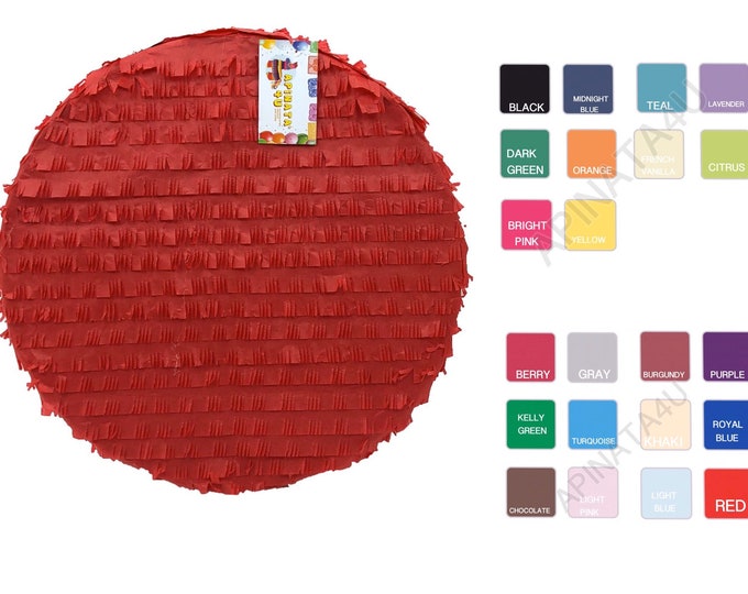 Ready to Ship! Sale! 2-D 16" Round Solid Color Piñata Great to Create ...