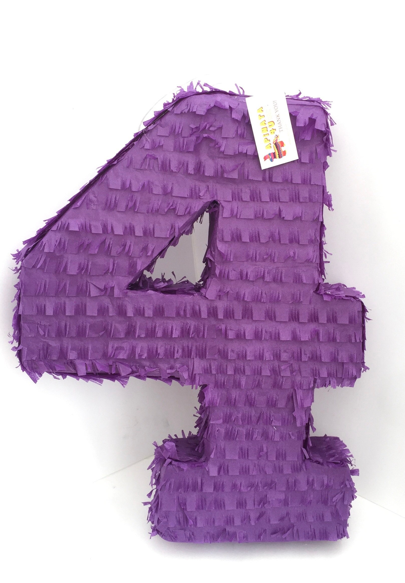 Sale! Ready to Ship! 20'' Tall Solid Color Blank Number Four Piñata ...