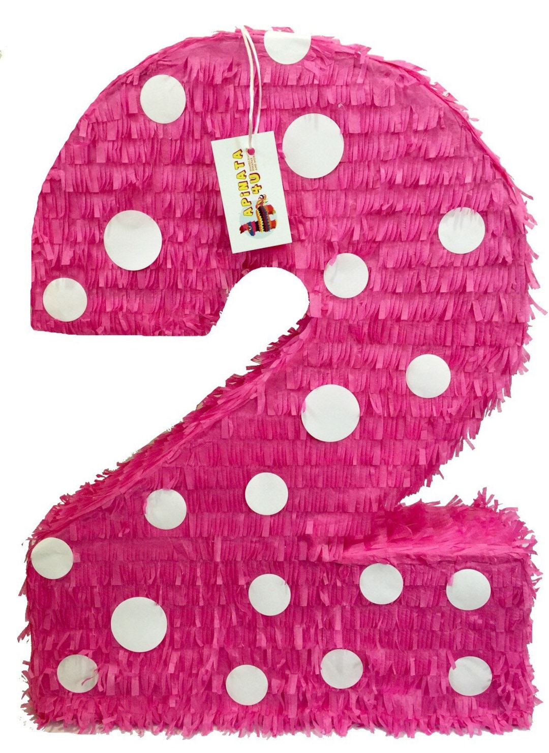 Number 2 Pinata: 20'' Pink Polka Dot Birthday Party Decor - Etsy