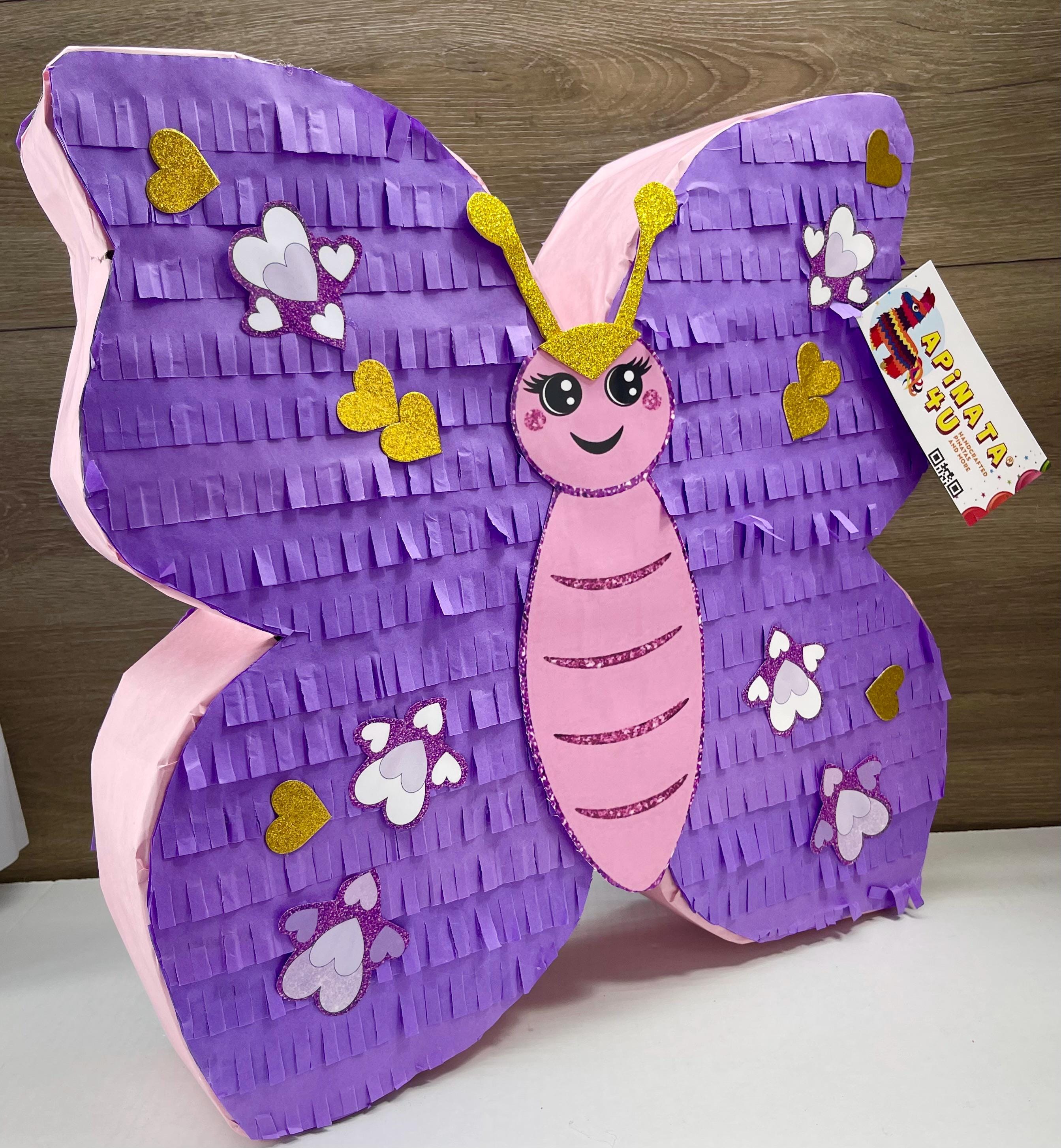 Handmade Pink & Purple Butterfly Pinata, Girl Birthday Party Decoration ...
