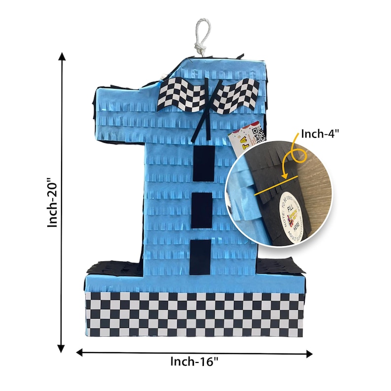 Racing Flag Themed Number One Pinata, Customizable Number Pinata, First ...