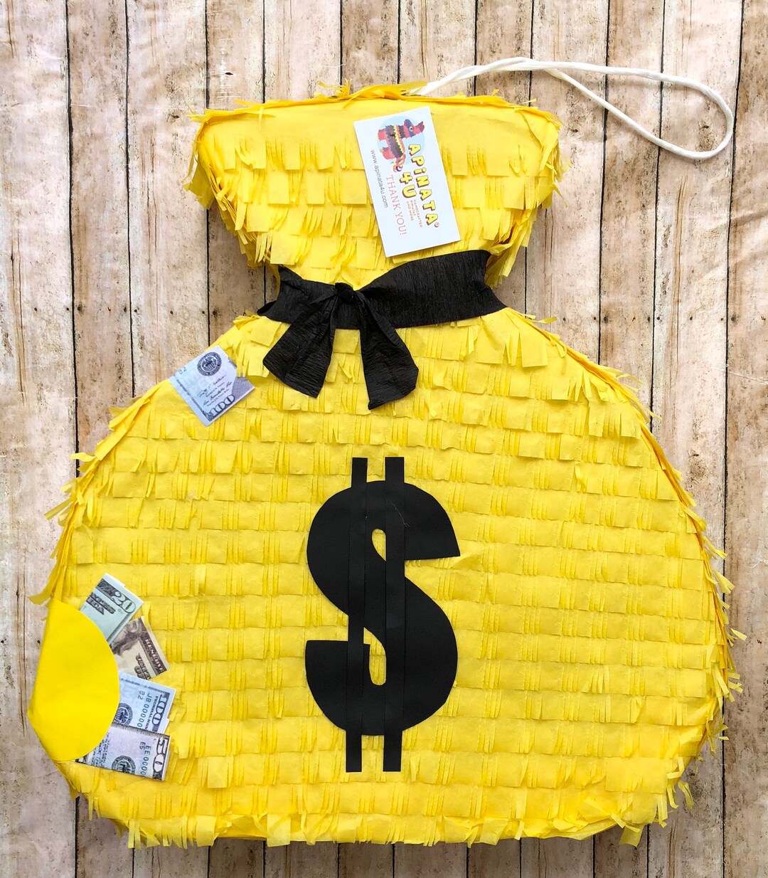 Money Bag Pinata in Yellow Color - Etsy
