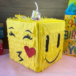 Sale! Ready to Ship! 16" Happy Emoticon Cube Pinata Yellow Color Great ...