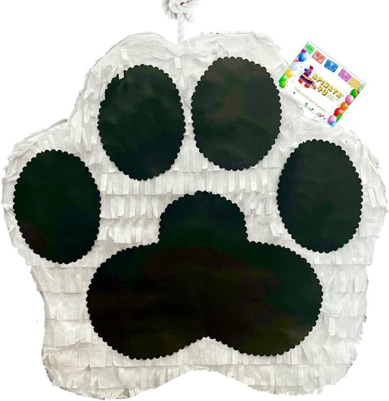 Dog Paw Pinata, Puppy Birthday Dog Party Supply, White & Black Puppy ...