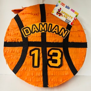 Sale 19 Large Personalized Basketball Pinata Orange Color Slam Dunk ...