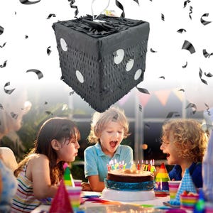 Black Dice Pinata, Casino Themed Party Decoration, Poker Birthday Party ...
