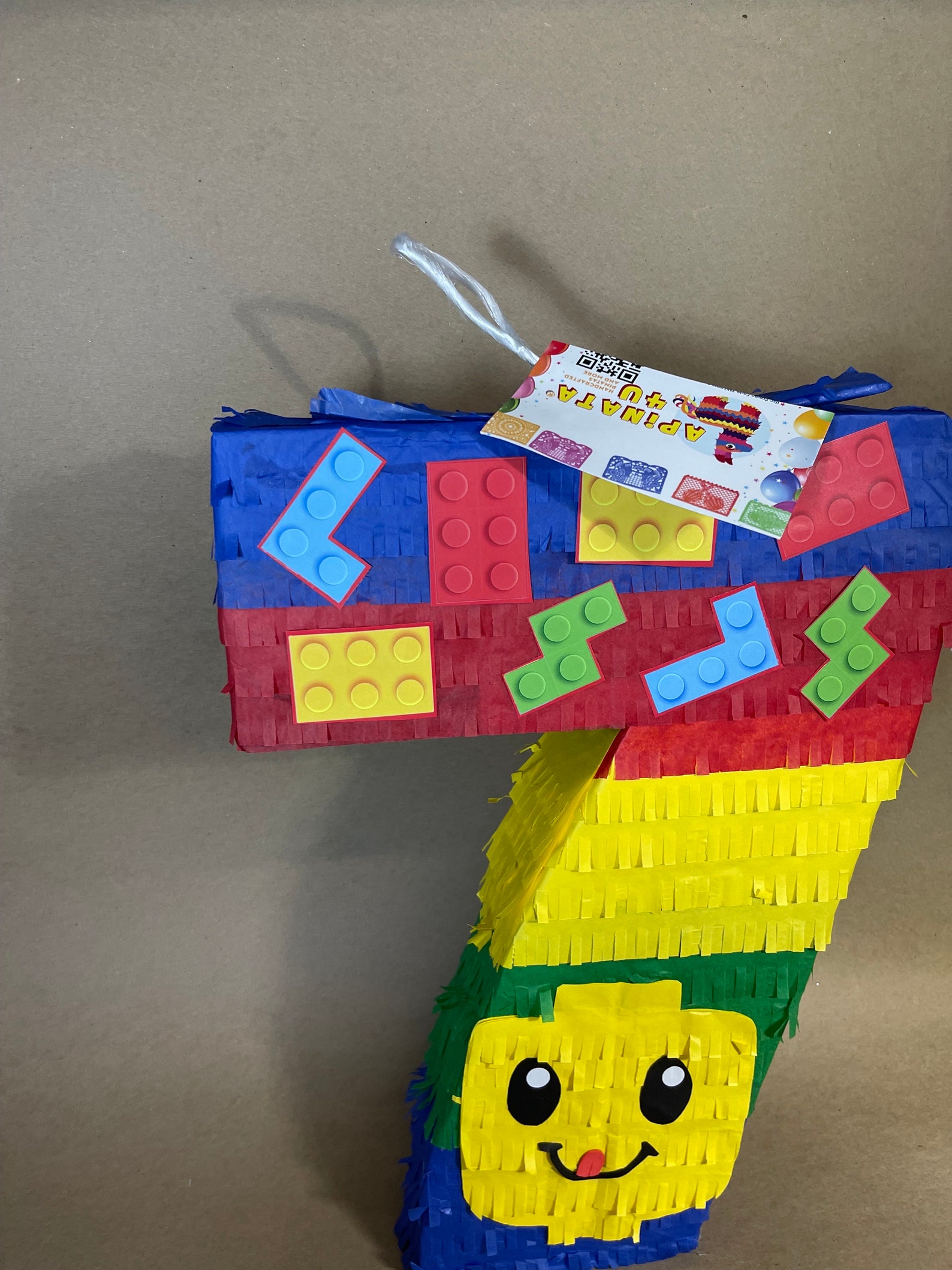 Building Blocks Number 8 Pinata, Perfect Party Decoration Red Yellow ...