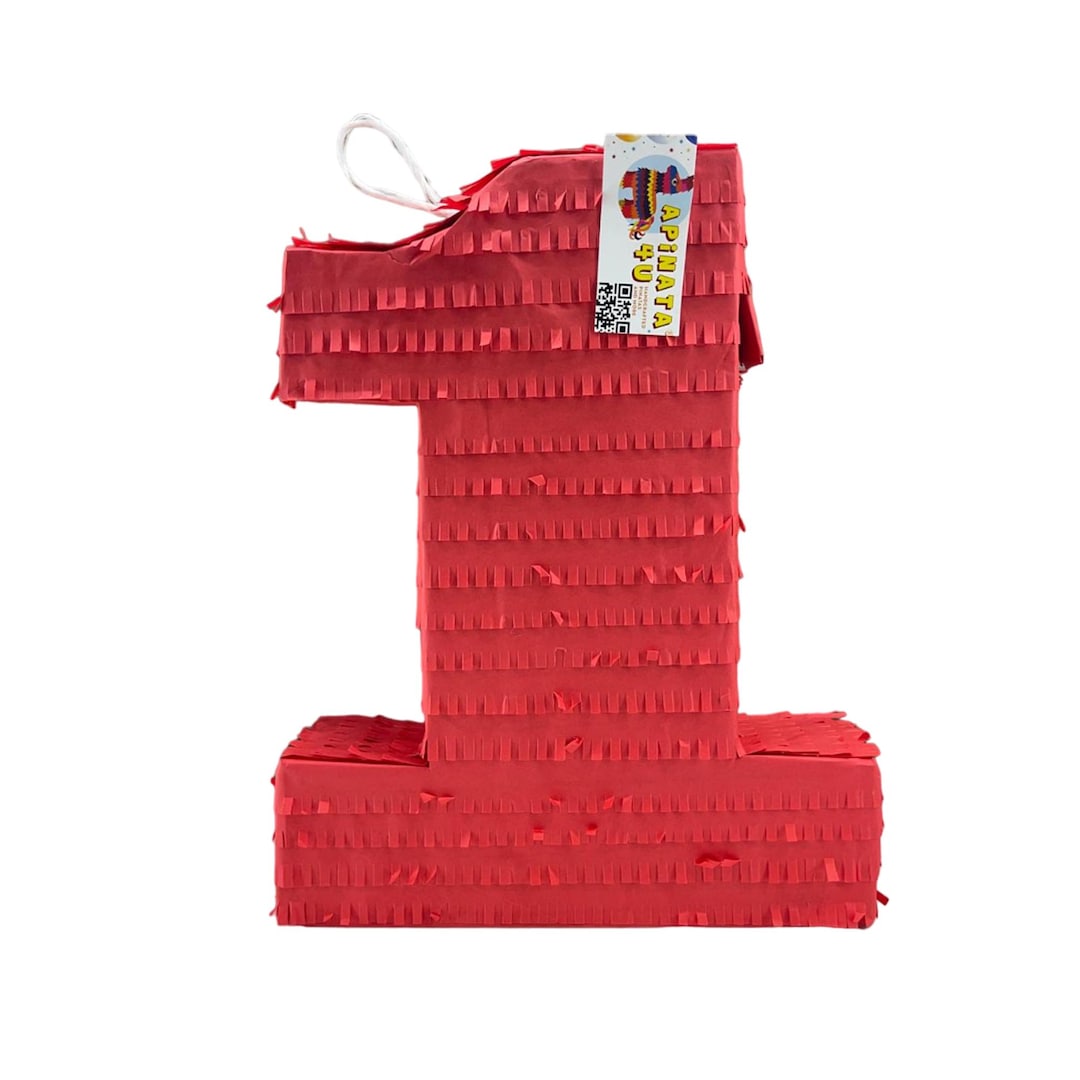 Red Number One Pinata for Kids, 1st Birthday Party Supplies & Decor ...