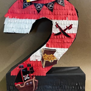 Nautical Themed Number Two Pirate Pinata, 2nd Birthday Decor, Summer ...
