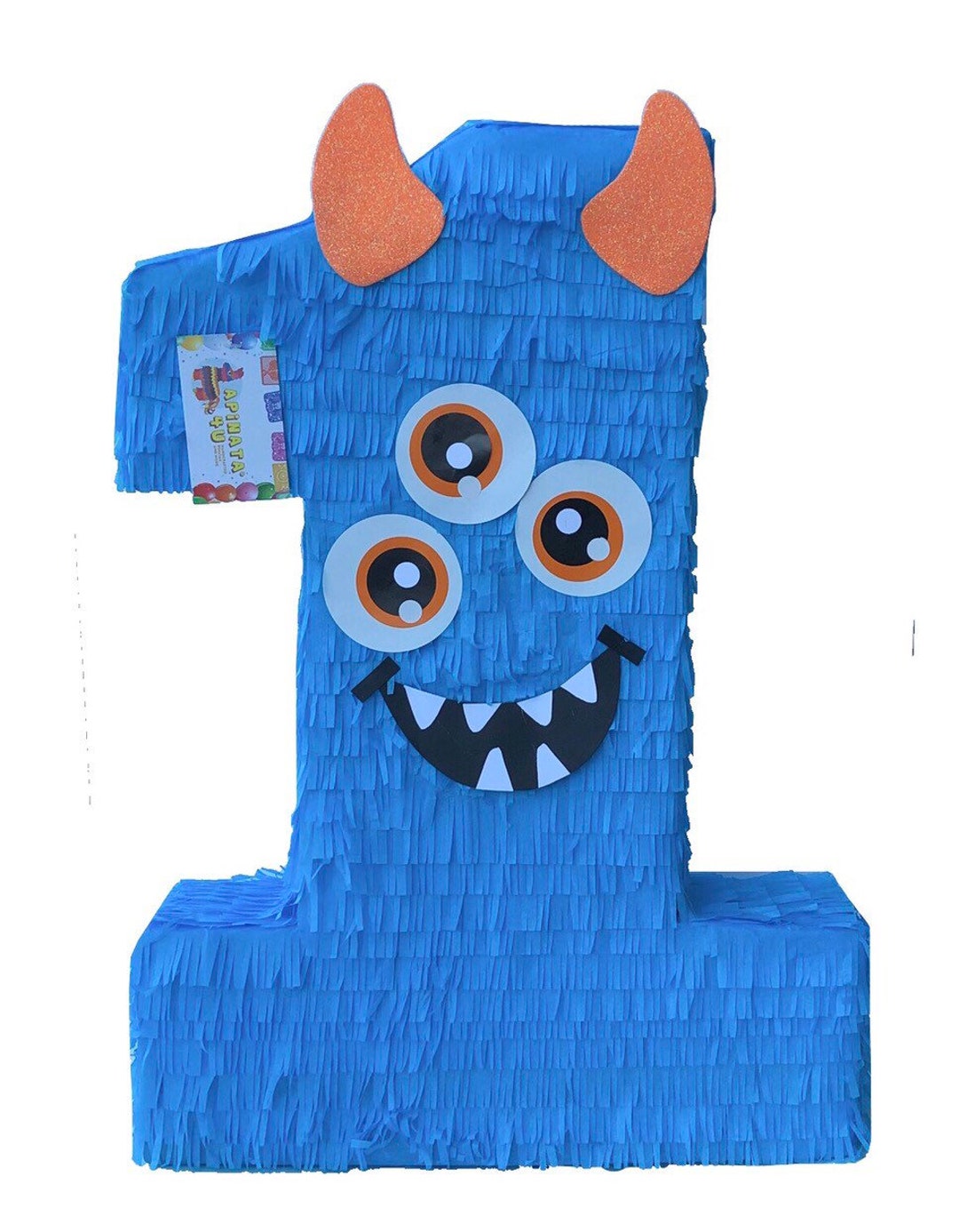 20" Tall Number One Pinata Blue Color Monster Pinata Halloween - Etsy