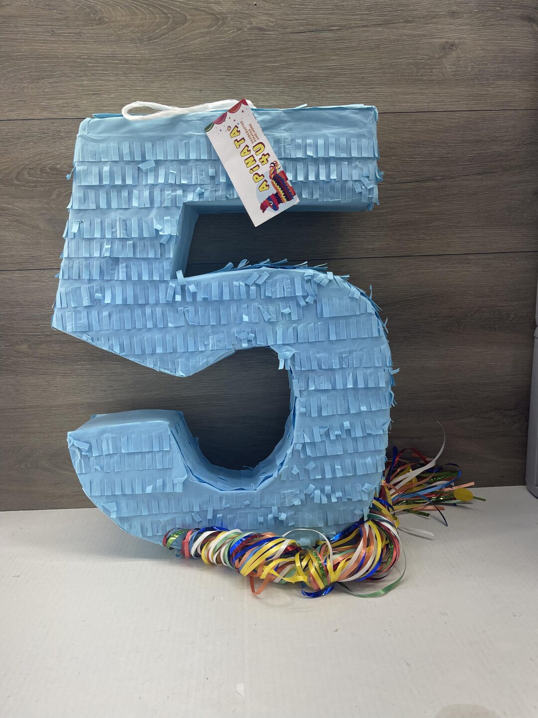 Number Five Solid Blue Pinata, Fifth Anniversary Gift, 5th Birthday ...