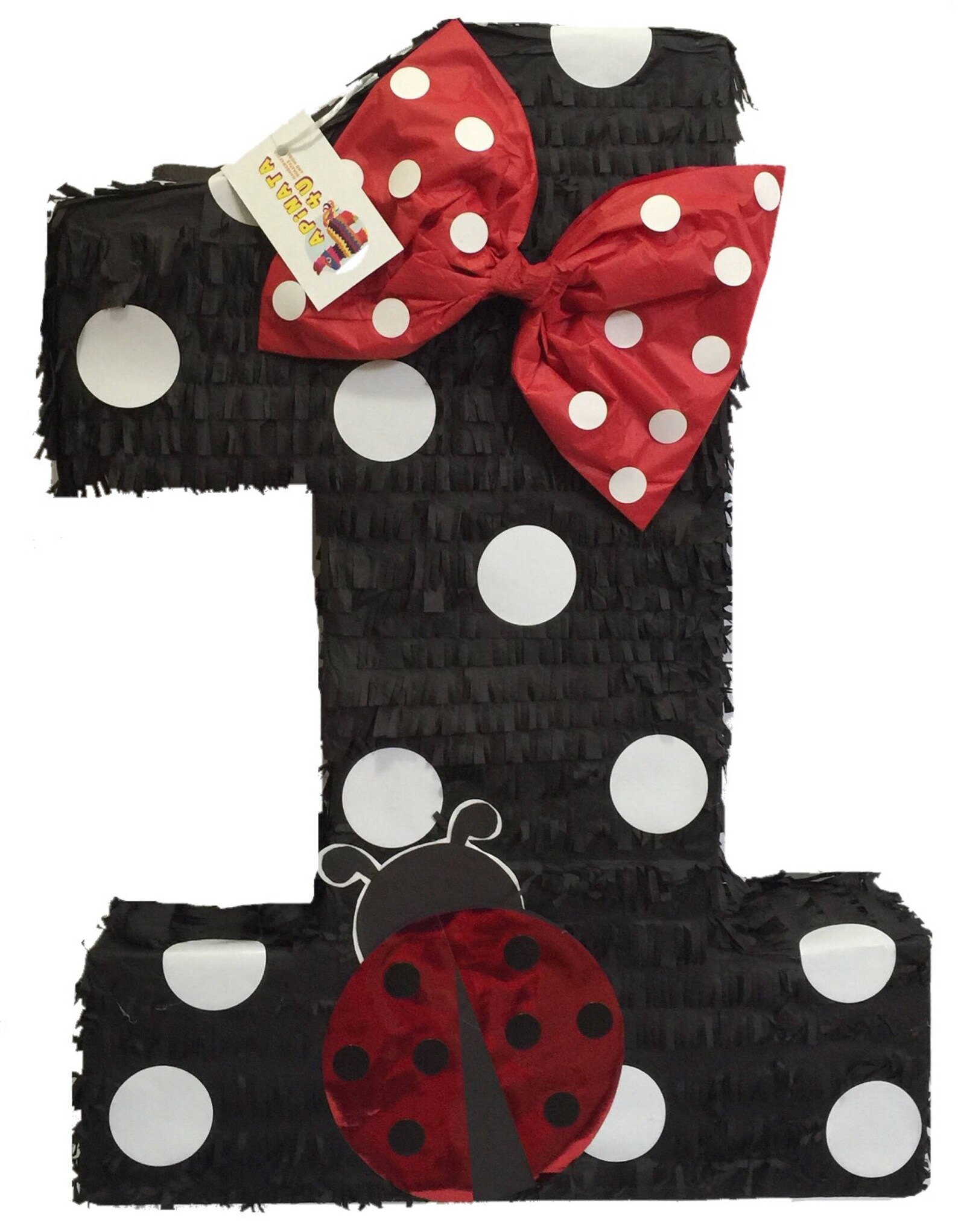 20'' Tall Number One Pinata Black & White Polka Dots - Etsy