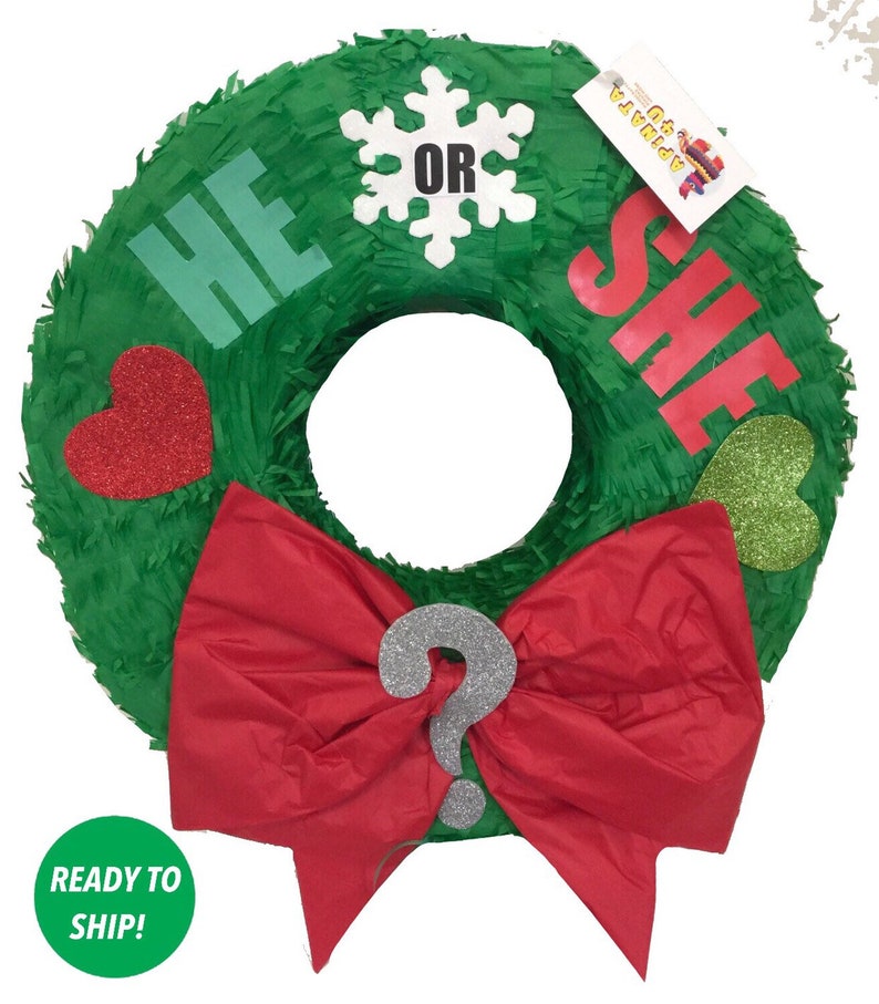 Ready to Ship Christmas Pinata Wreath Shape Great for - Etsy
