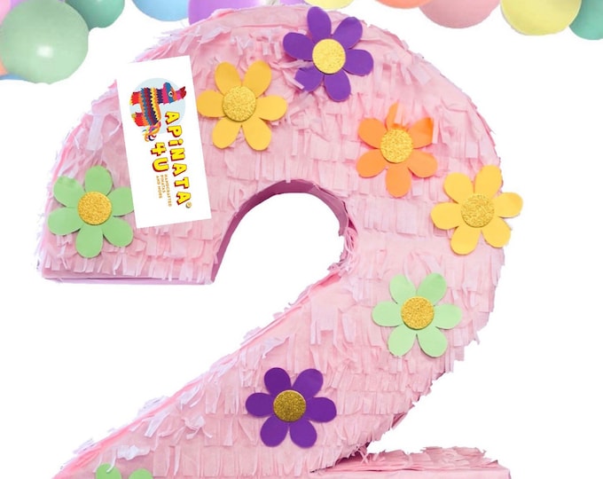 20'' Tall Number Two Pinata Flowers Theme Two Groovy Themed Party ...
