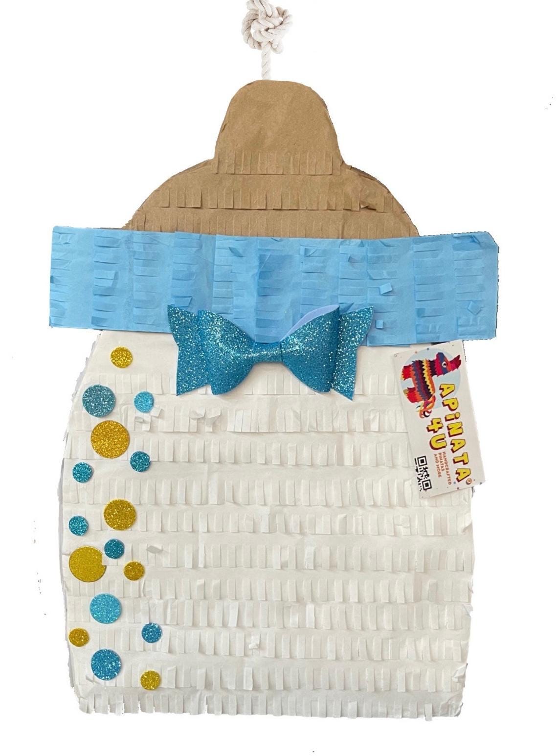 Baby Bottle Pinat With Blue Bow, Perfect for Baby Shower and Gender ...