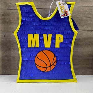 20” Tall MVP Jersey Piñata Blue & Yellow Color Basketball Party - Etsy