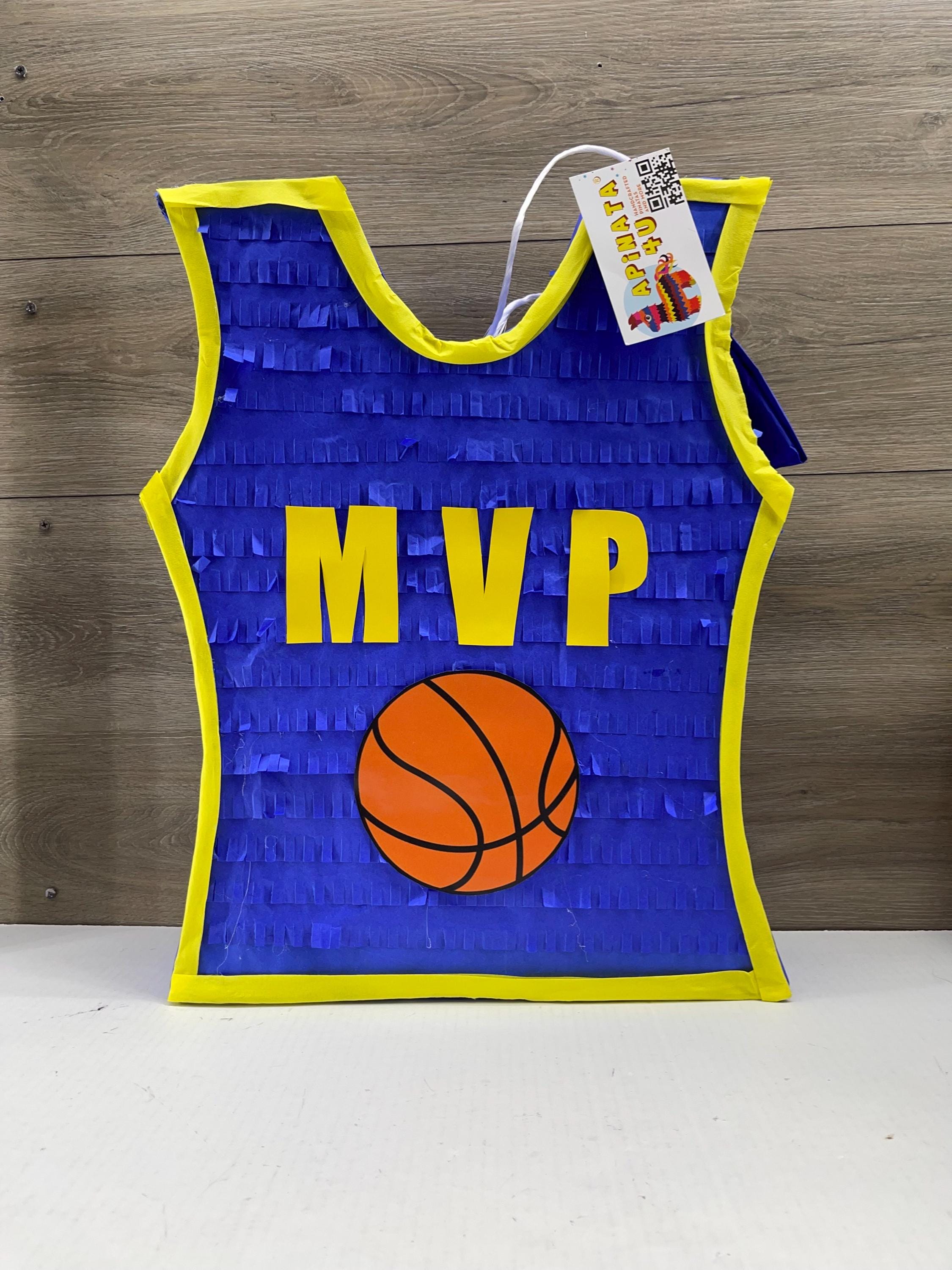 20” Tall MVP Jersey Piñata Blue & Yellow Color Basketball Party - Etsy