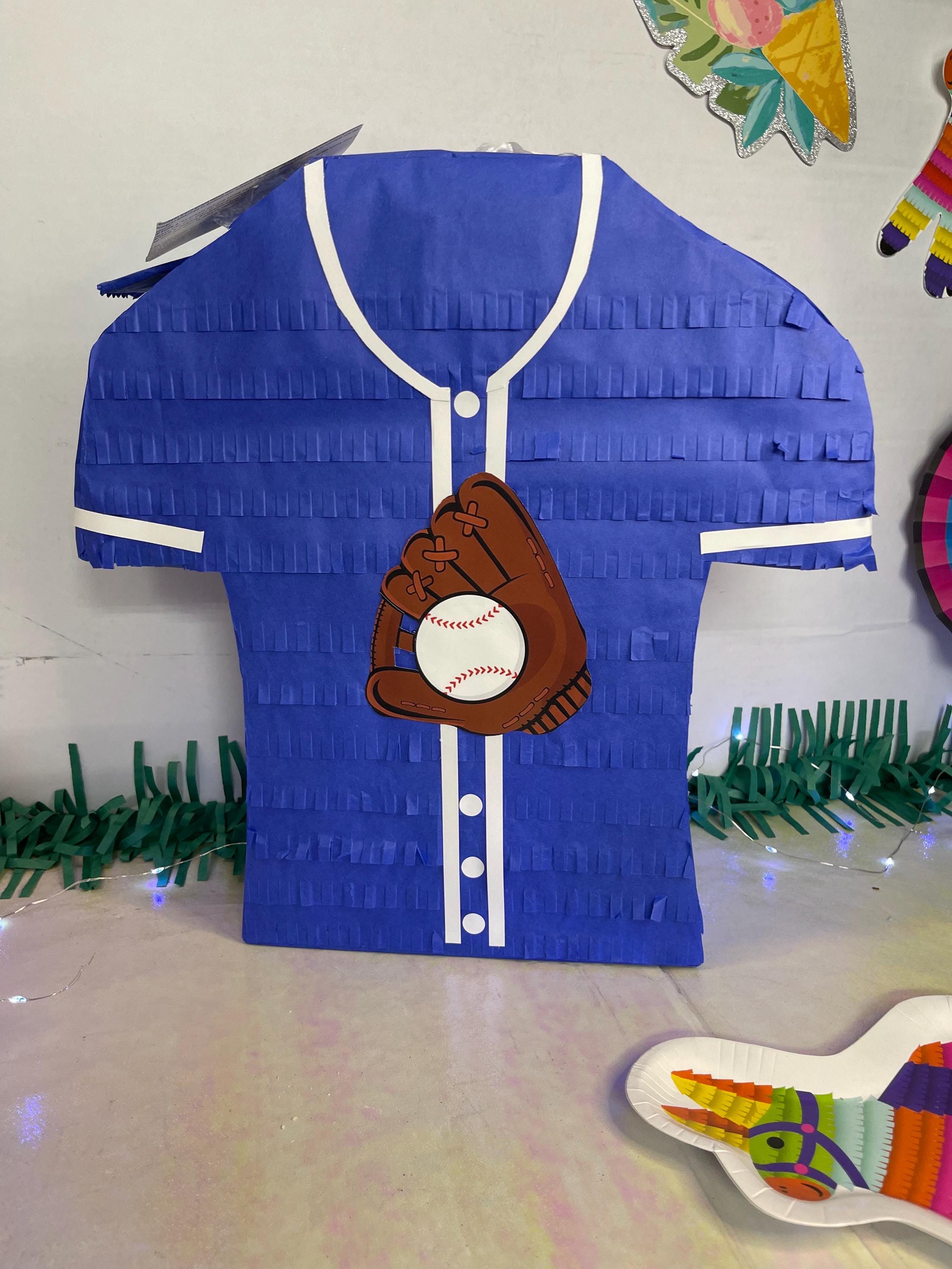 Handcrafted Blue Baseball Jersey Pinata - Etsy