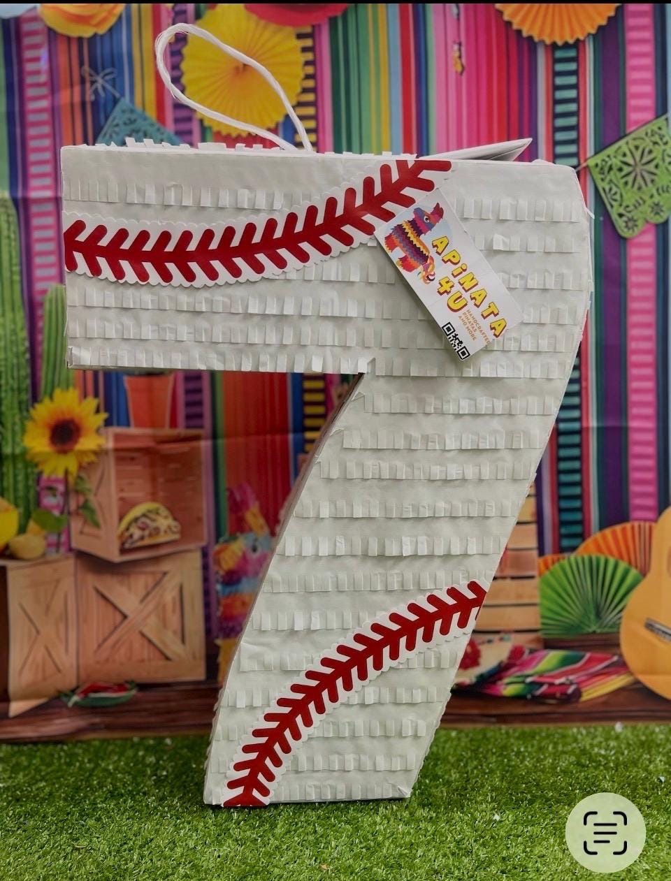 Number Seven Baseball Pinata, 7th Birthday Party Decor, 20 Inch - Etsy