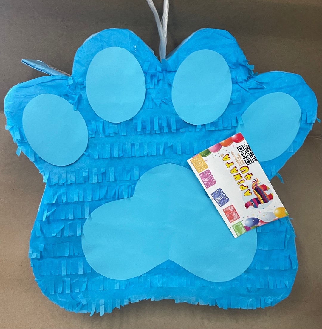 Puppy Paw Print Blue Pinata, Puppy Themed Birthday Celebration, Pet ...