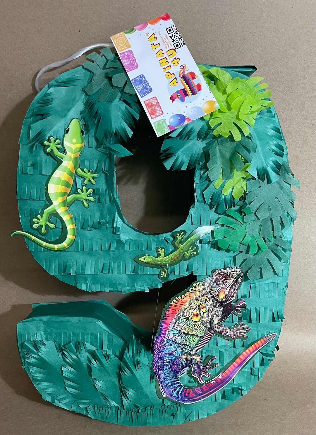 20” Tall Lizards Themed Number Nine Pinata Green Color 9th Birthday ...