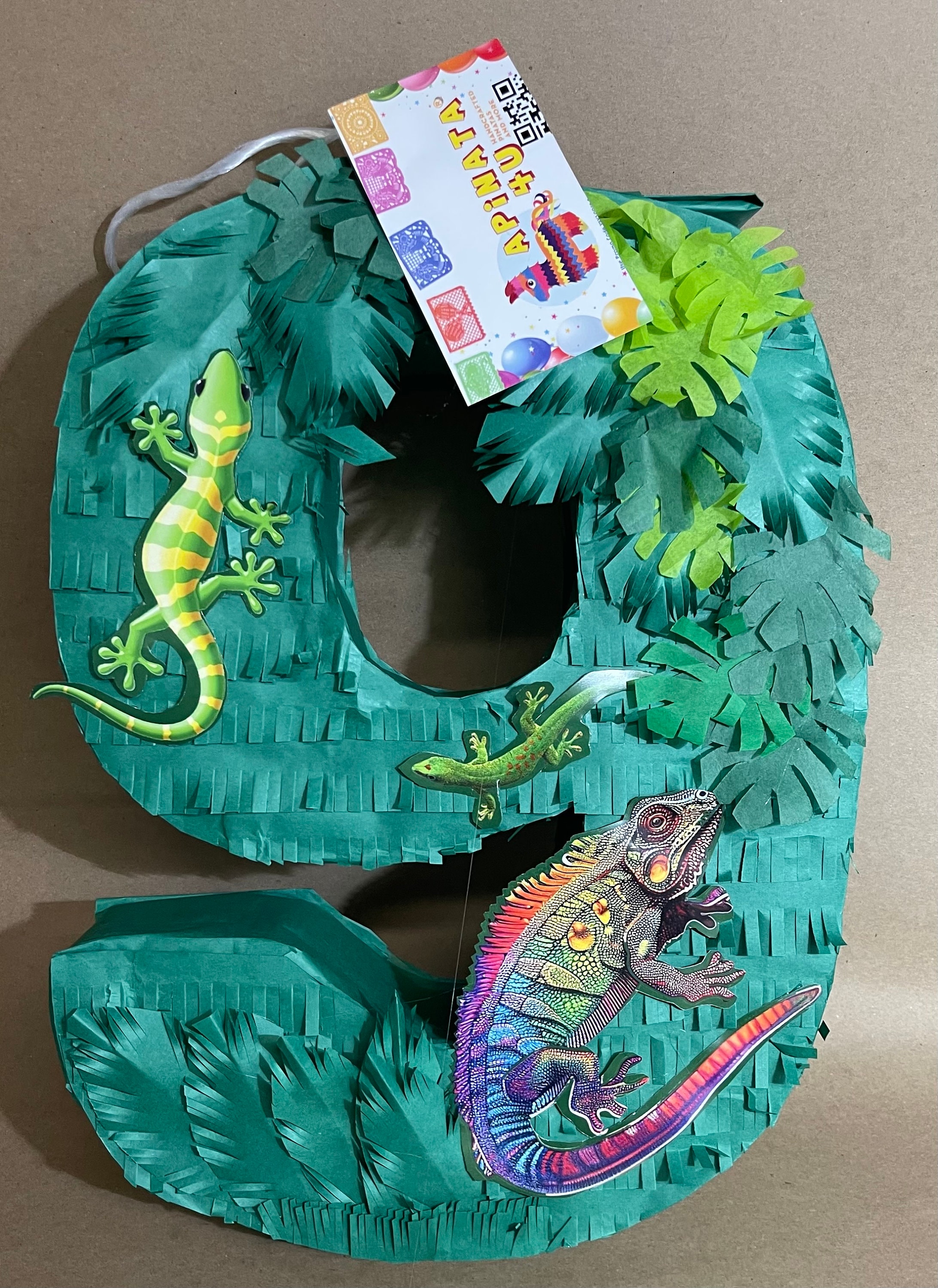20” Tall Lizards Themed Number Nine Pinata Green Color 9th Birthday ...
