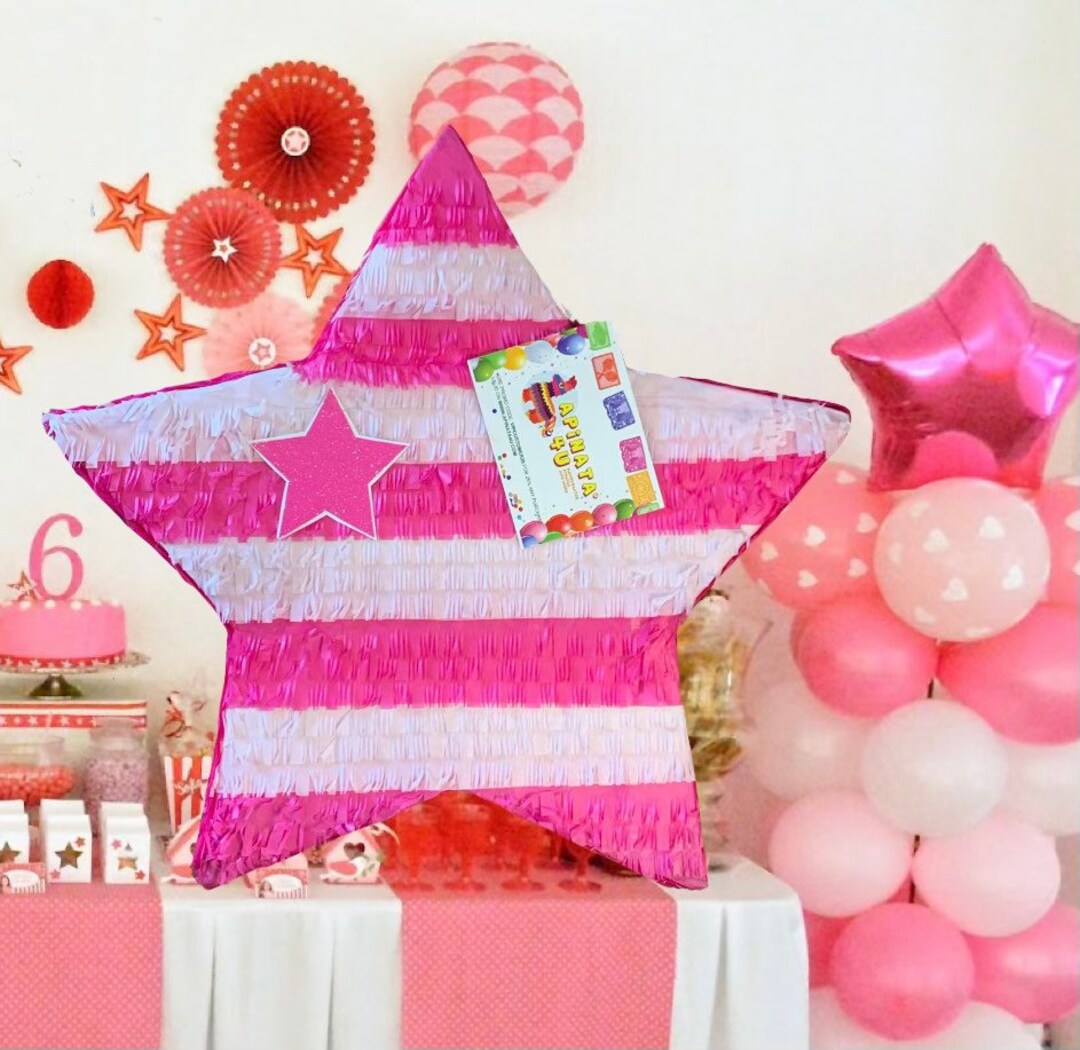 Pink Star Pinata, Perfect for Girls Birthday Parties, Star Themed ...