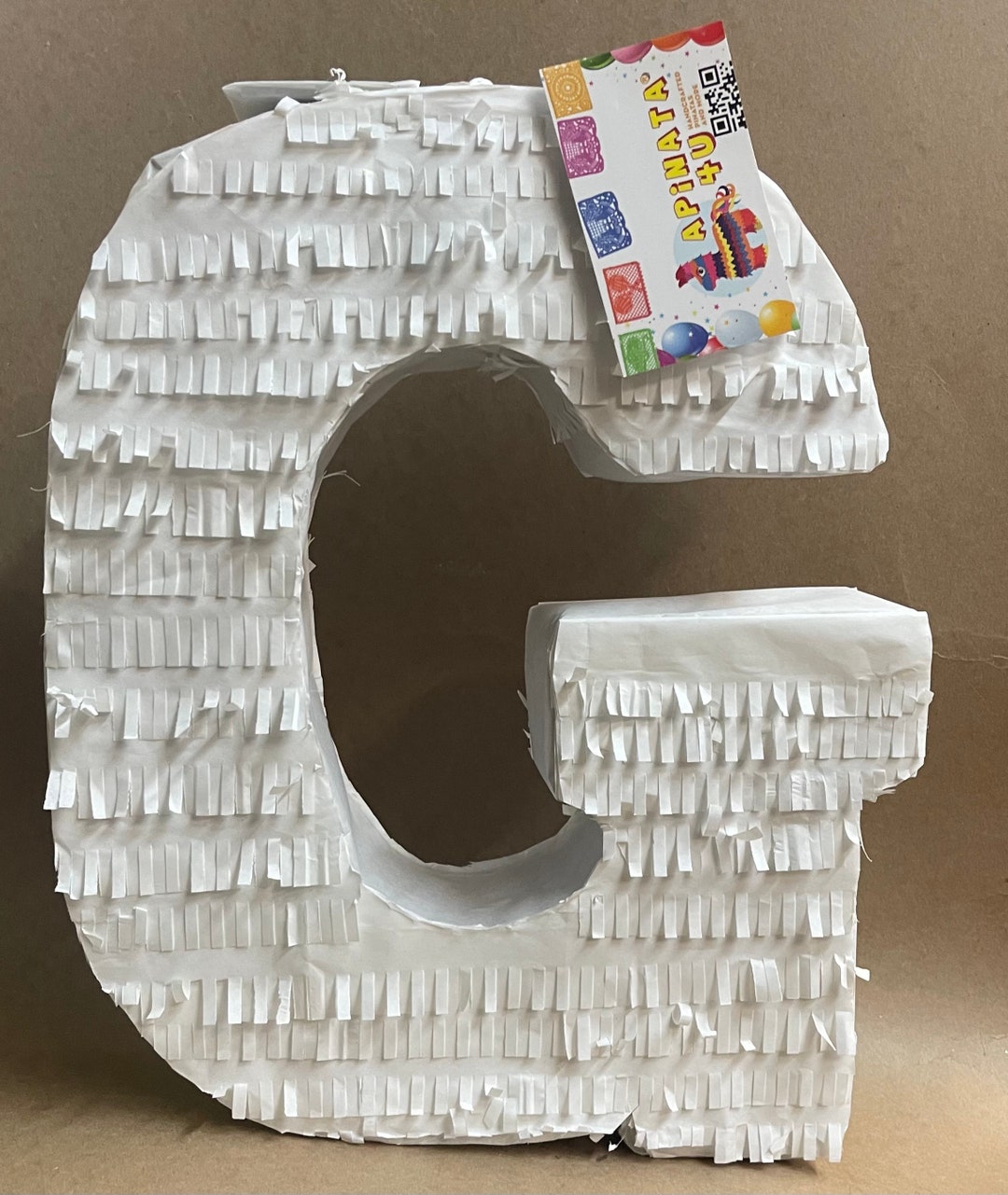 White Letter G Pinata, Personalized Celebration Pinata, Custom Alphabet ...