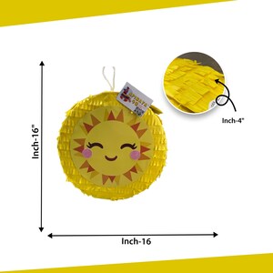 Yellow Smiling Sunshine Pinata, Sun Theme Party Decoration, Tropical ...