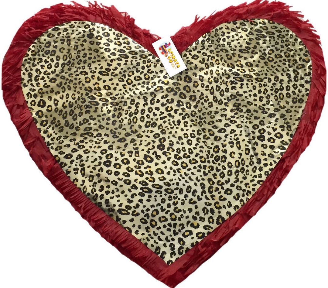 Leopard Print Heart Pinata, Valentine's Day Party Decor - Etsy