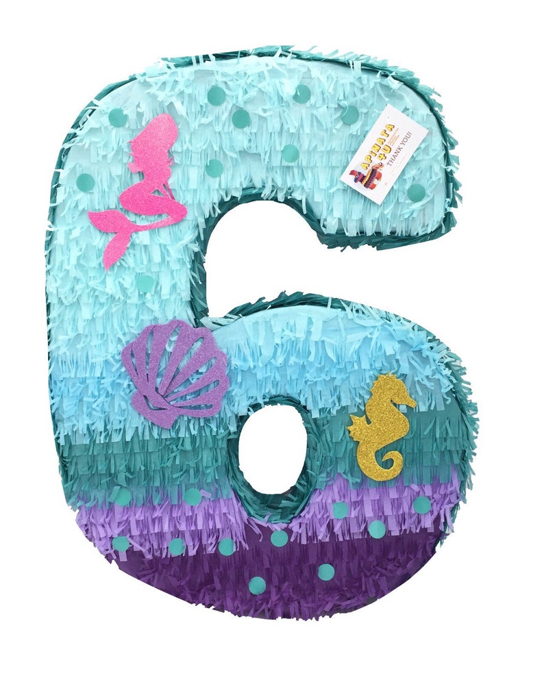 Sale Number Six Pinata Under the Sea Theme Mermaid Detail - Etsy
