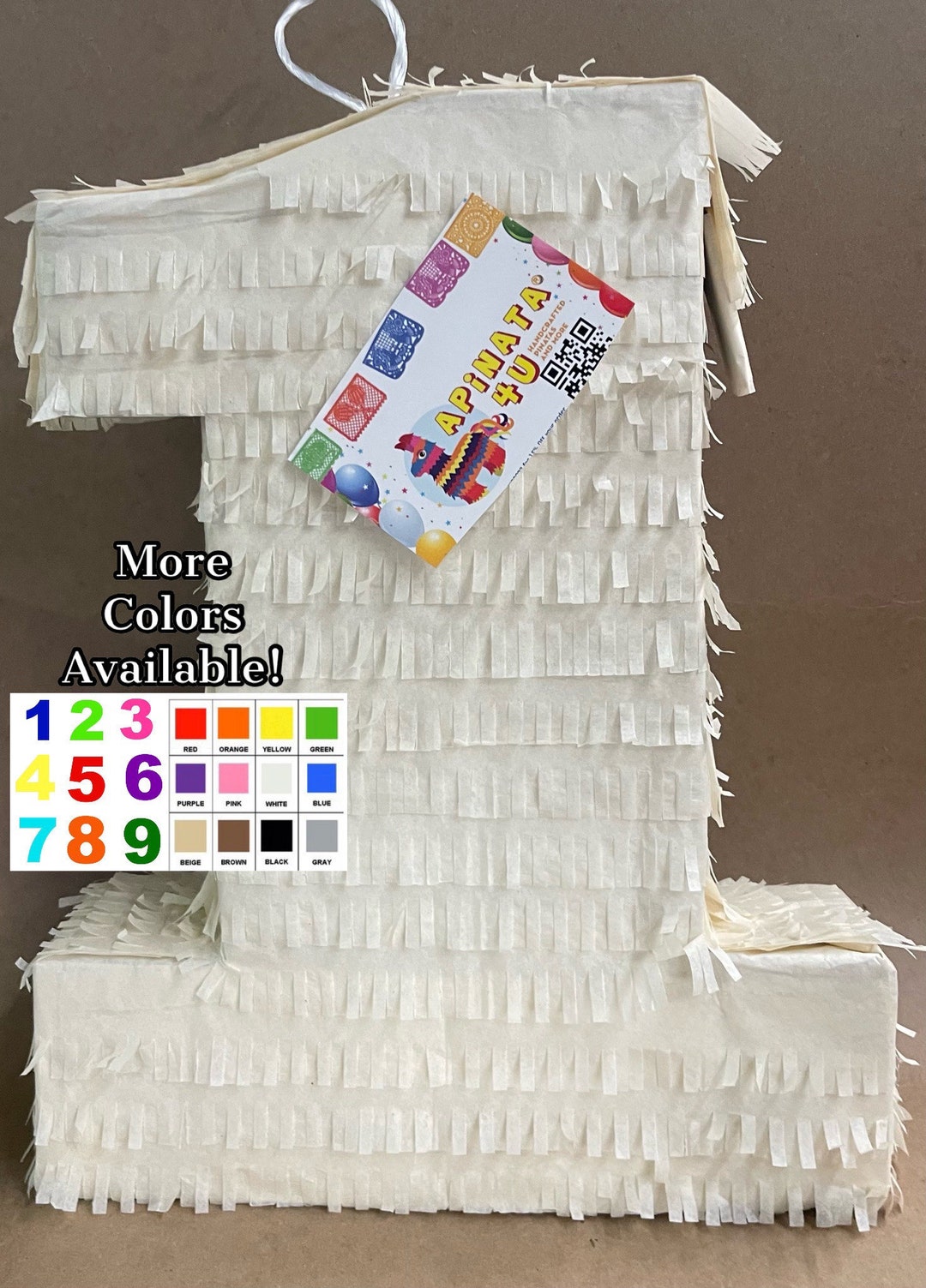 Sale! 20” Solid Color Blank Number One Pinata White Color More Colors ...